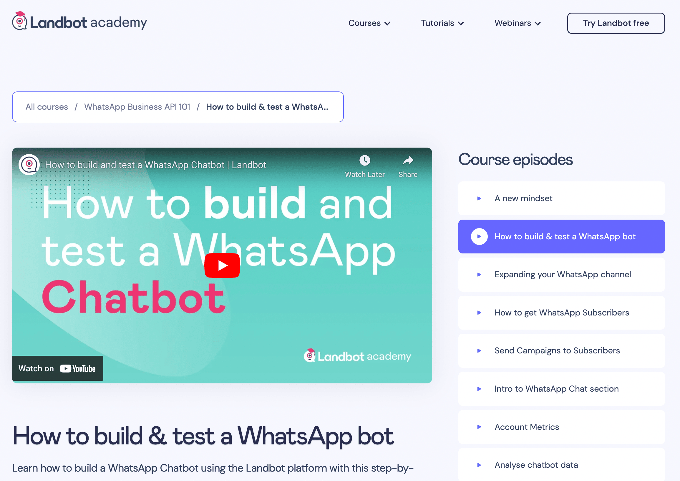 Check our all Landbot's Academy courses | Landbot Academy